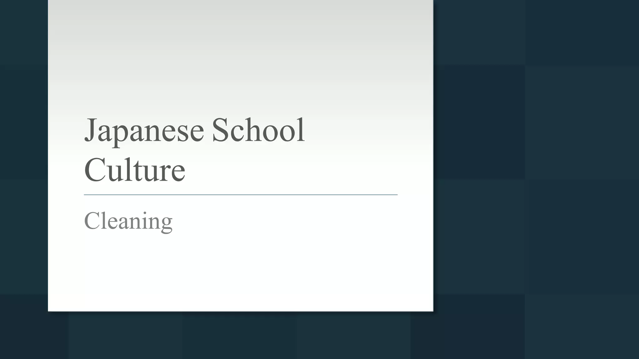 Cleaning school in Japan | PDF