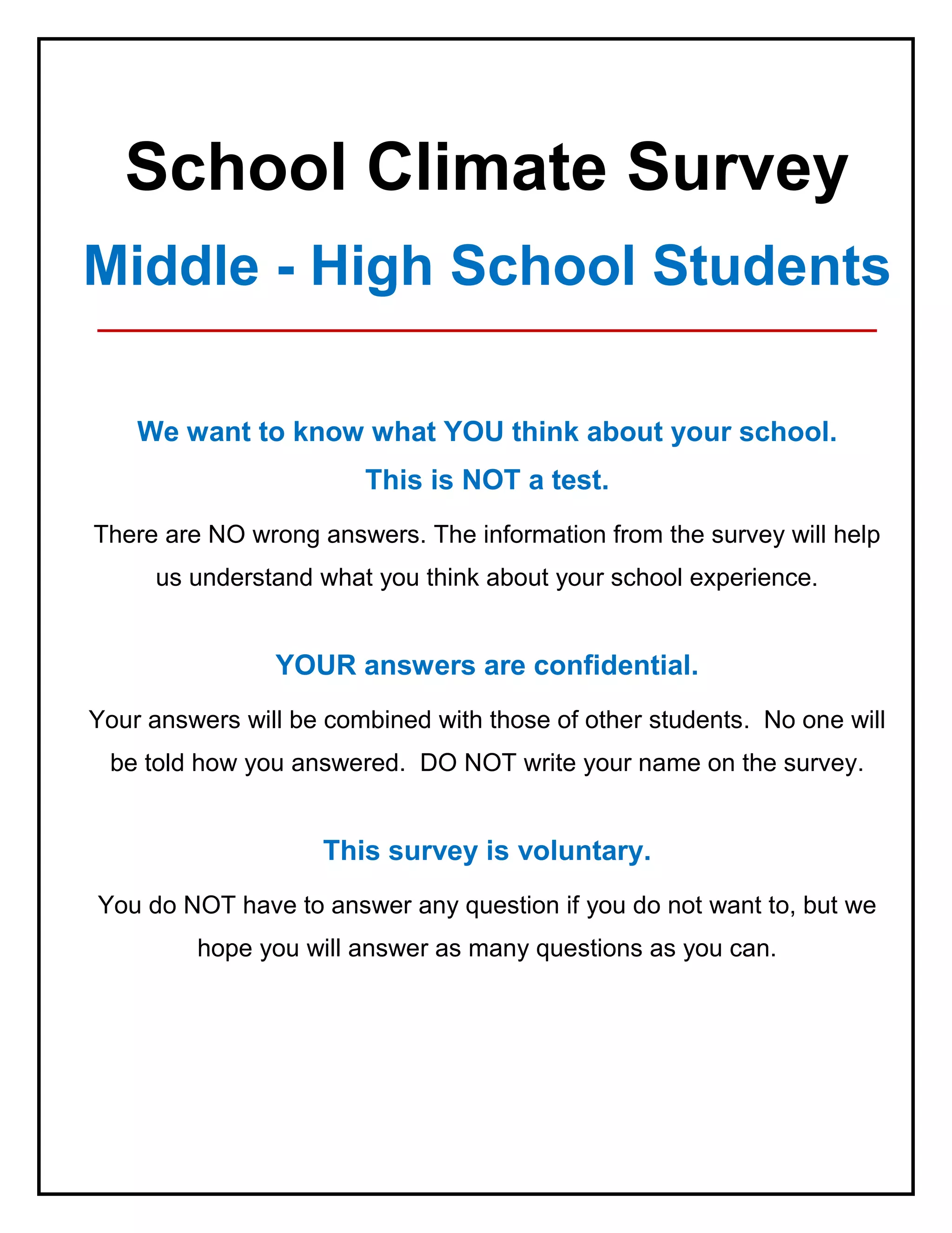 School climate survey | PDF