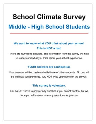 School climate survey | PDF