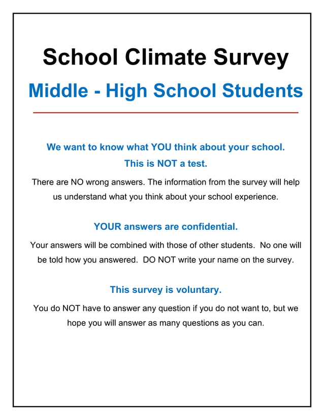 School climate survey | PDF