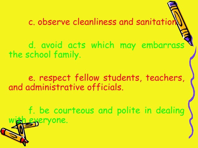 sCHOOL cODE OF dISCIPLINE.ppt | Professional School | Postgraduate ...