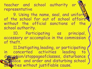 sCHOOL cODE OF dISCIPLINE.ppt