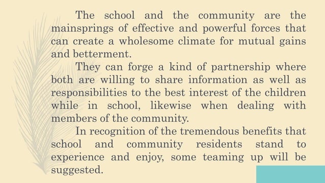 SCHOOL AND COMMUNITY RELATIONS | PPT