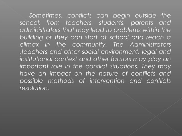 School conflict | PPT | Professional School | Postgraduate Education