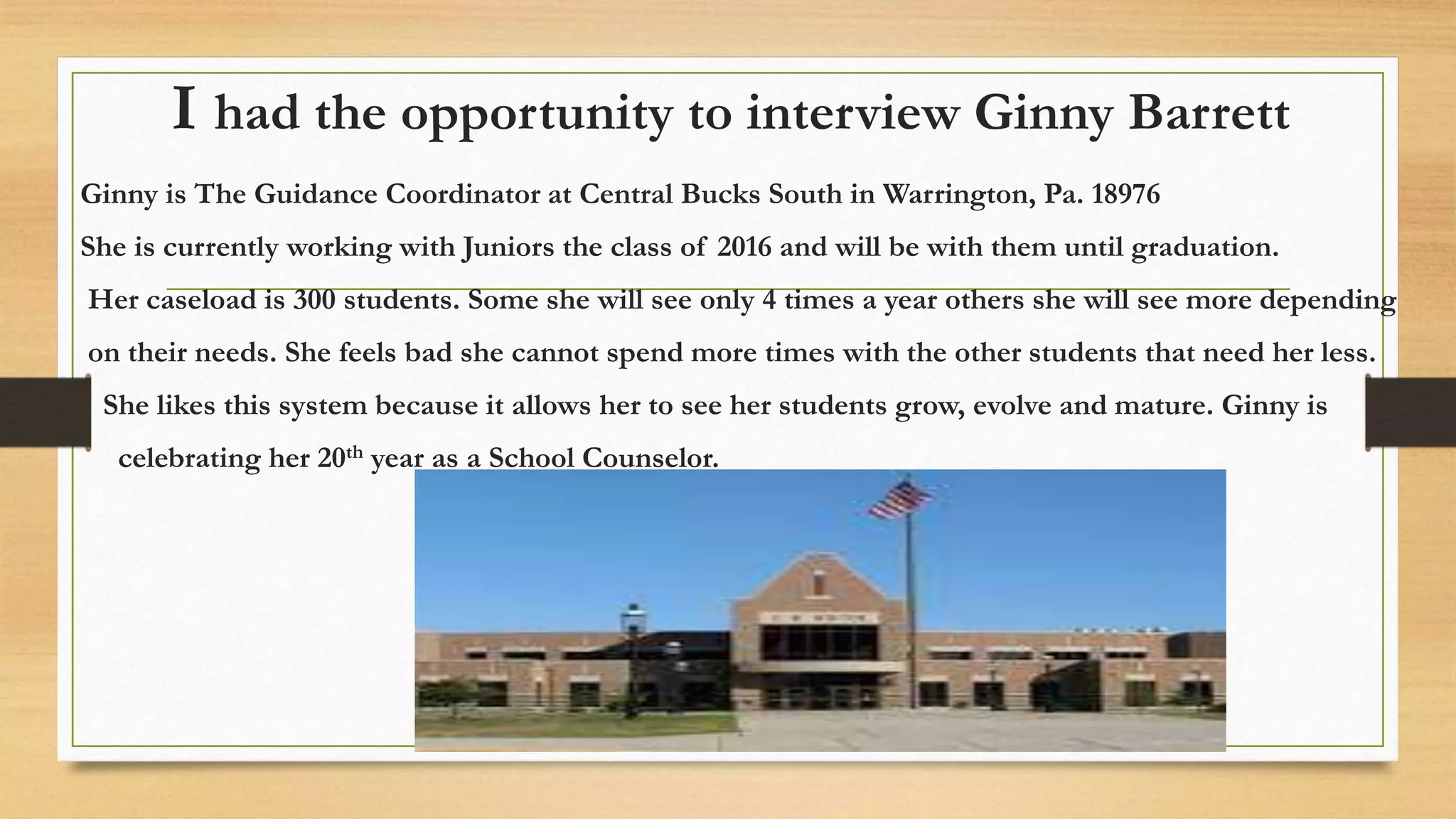 School counselor interview | PPTX