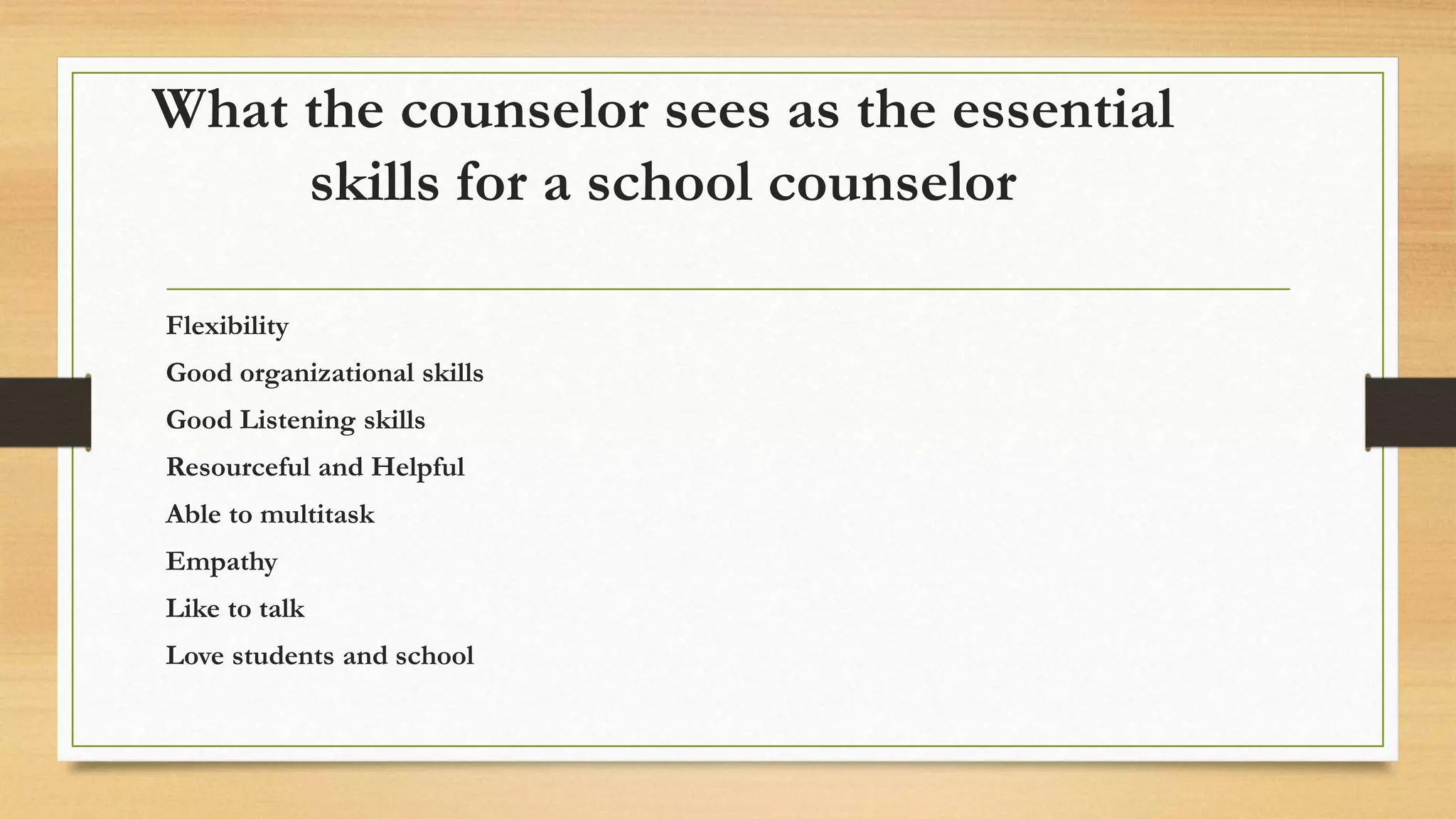 School counselor interview | PPTX