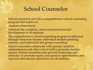School Counselors and Teachers | PPT