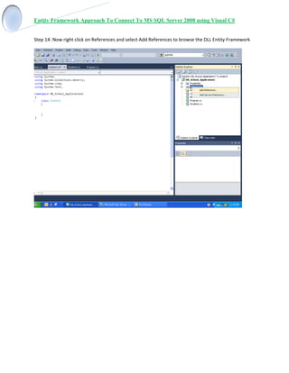 Code First Approach For Connecting SQL Server 2008 With Visual C# ,Entity Framework | PDF