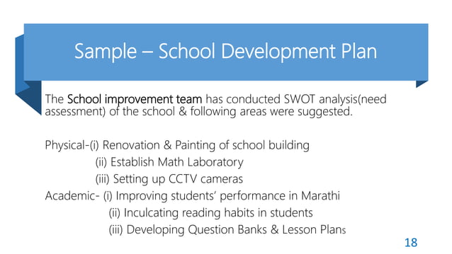 School Development Plan (SDP) - ppt | PPTX | Professional School ...