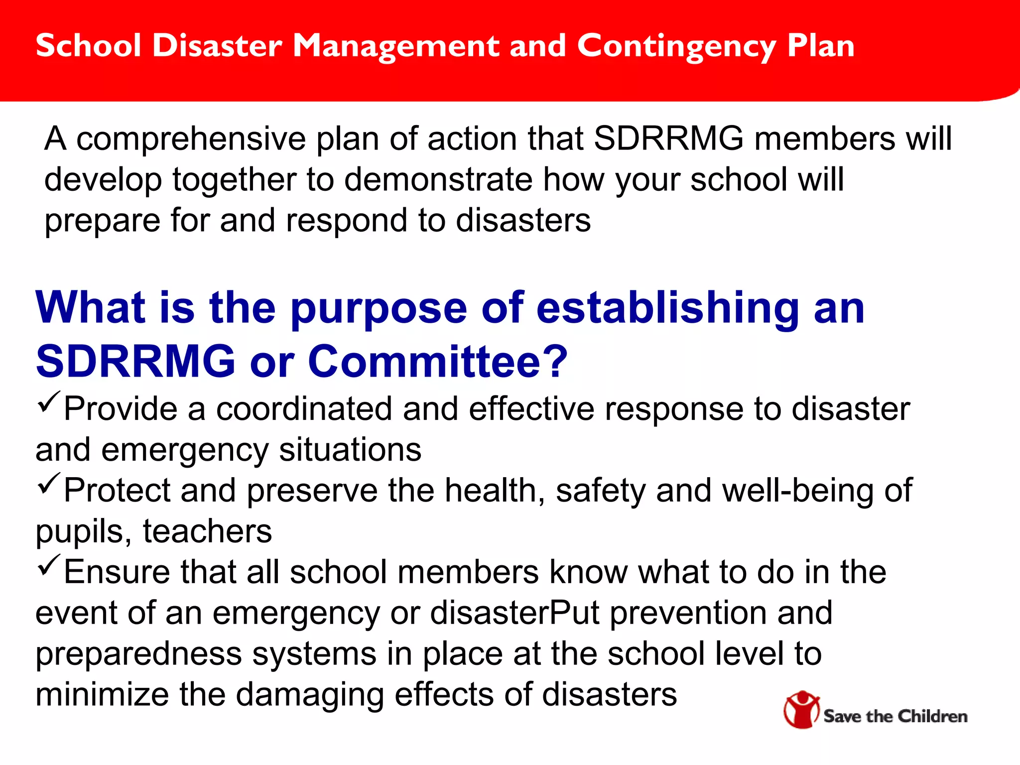 School disaster management and contingency planning | PPT