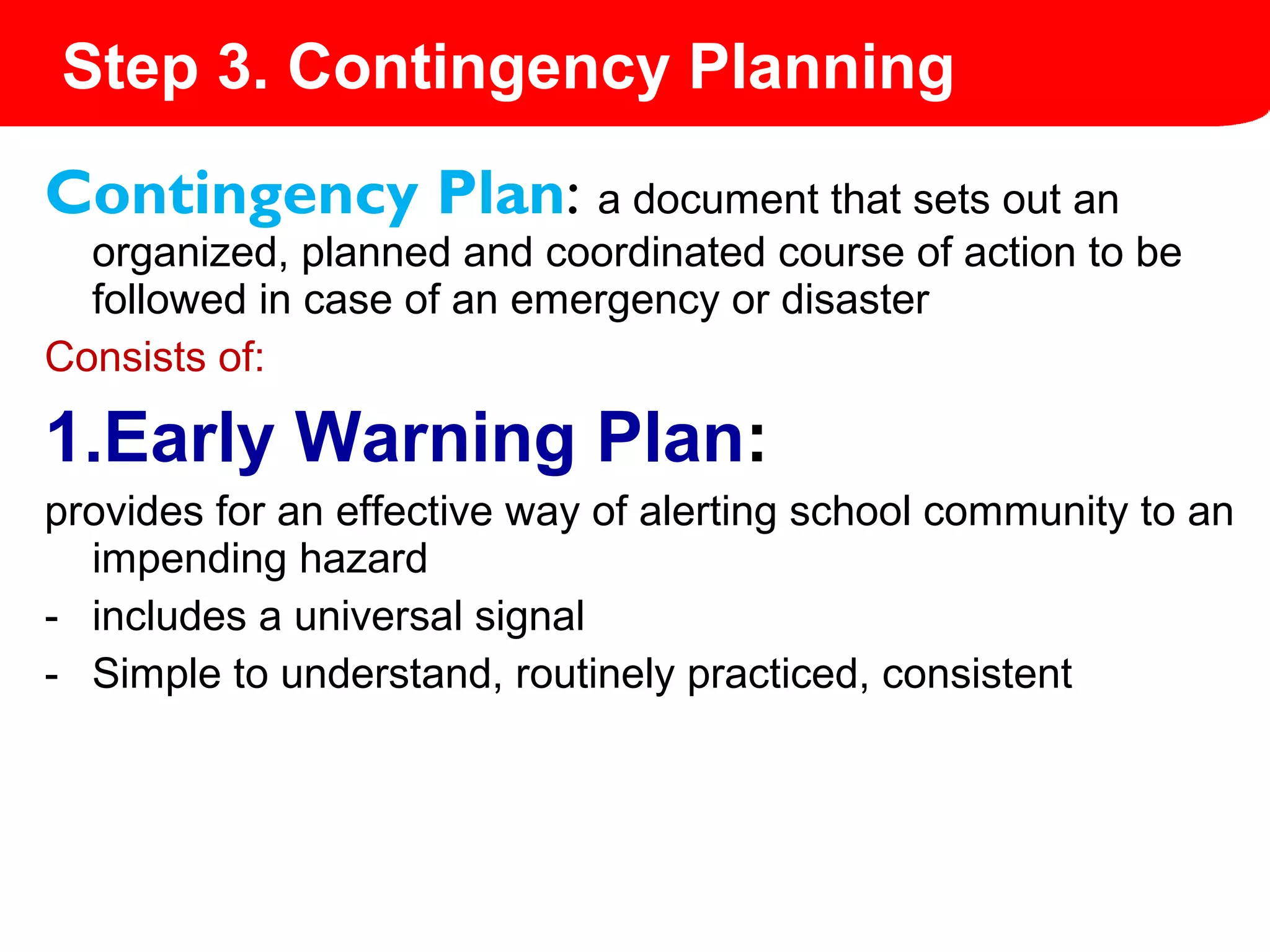School disaster management and contingency planning | PPT