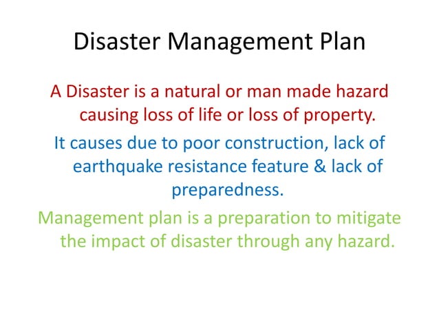 School disaster management plan | PPTX