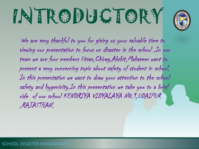 School disaster managment | PPTX