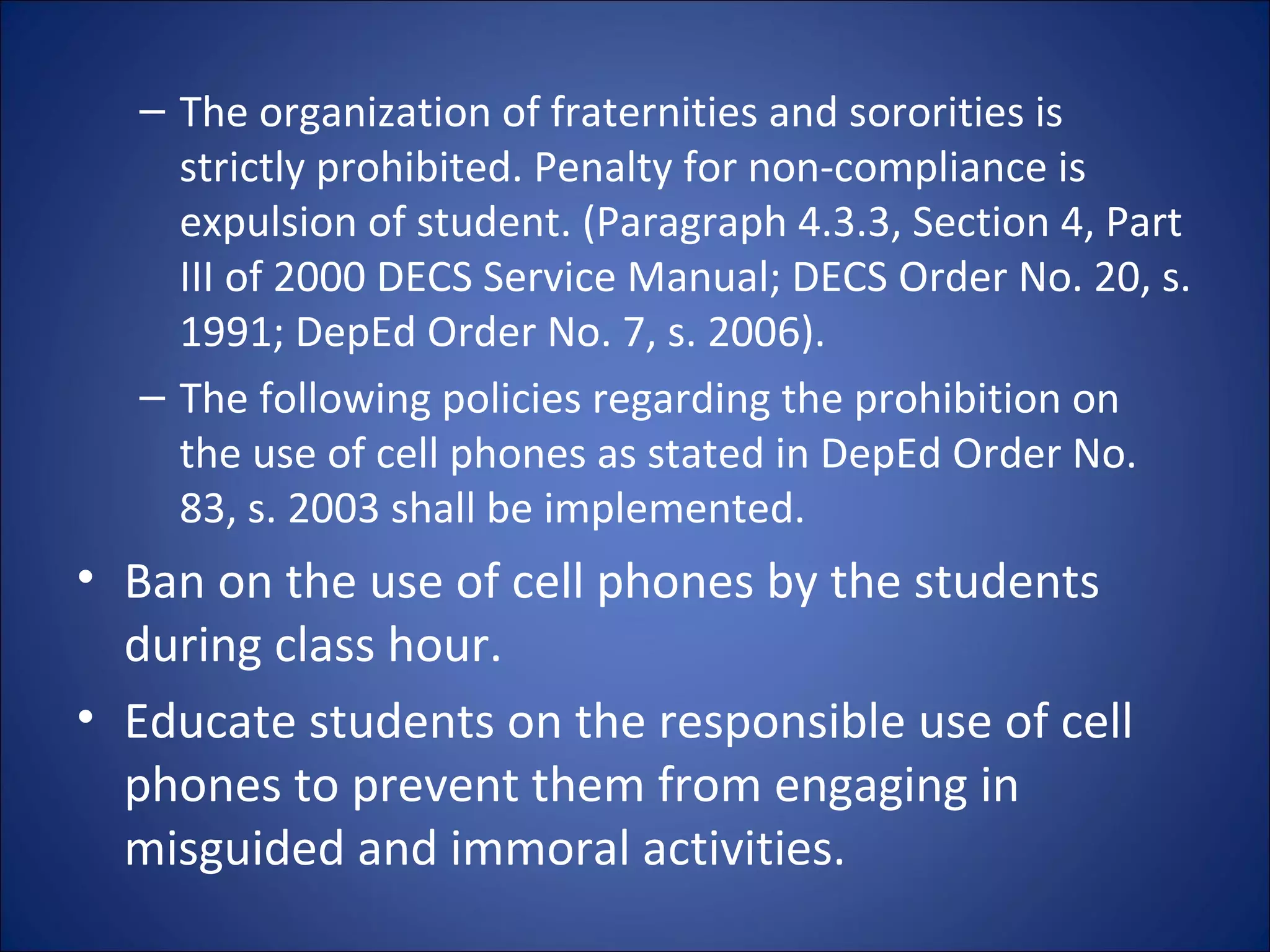 School discipline rules of procedure | PPT