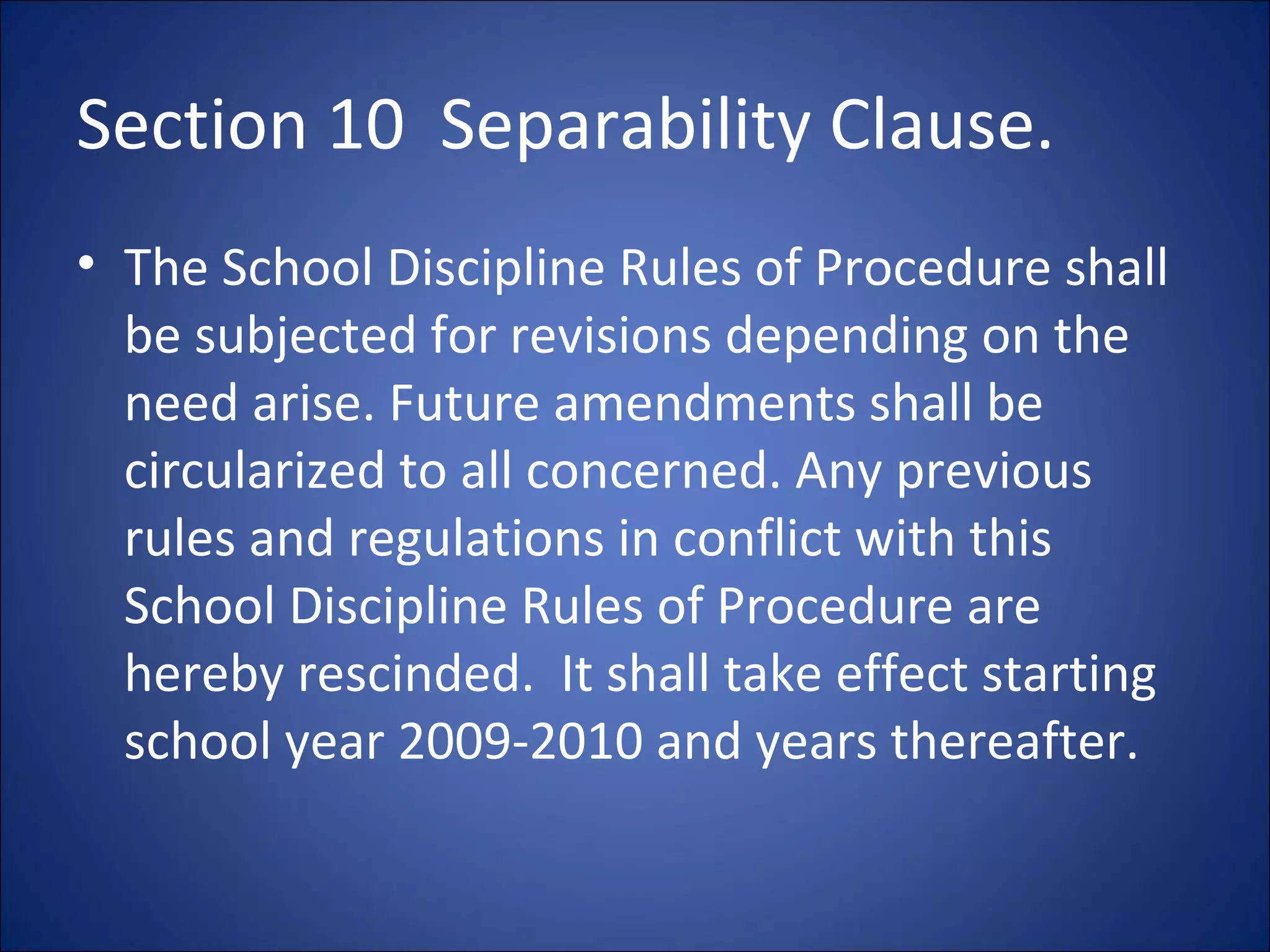 School discipline rules of procedure | PPT