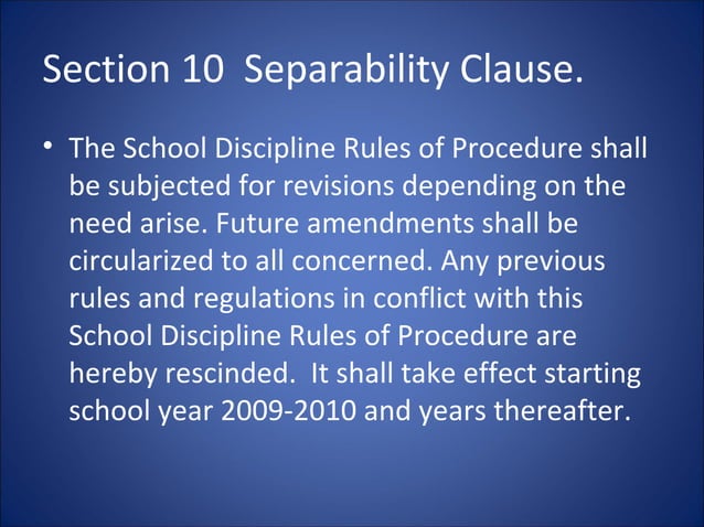 School discipline rules of procedure | PPT