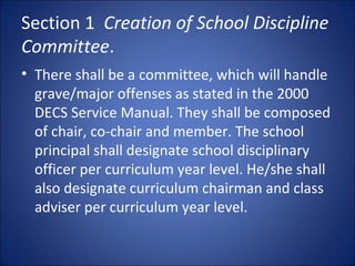 School discipline rules of procedure | PPT
