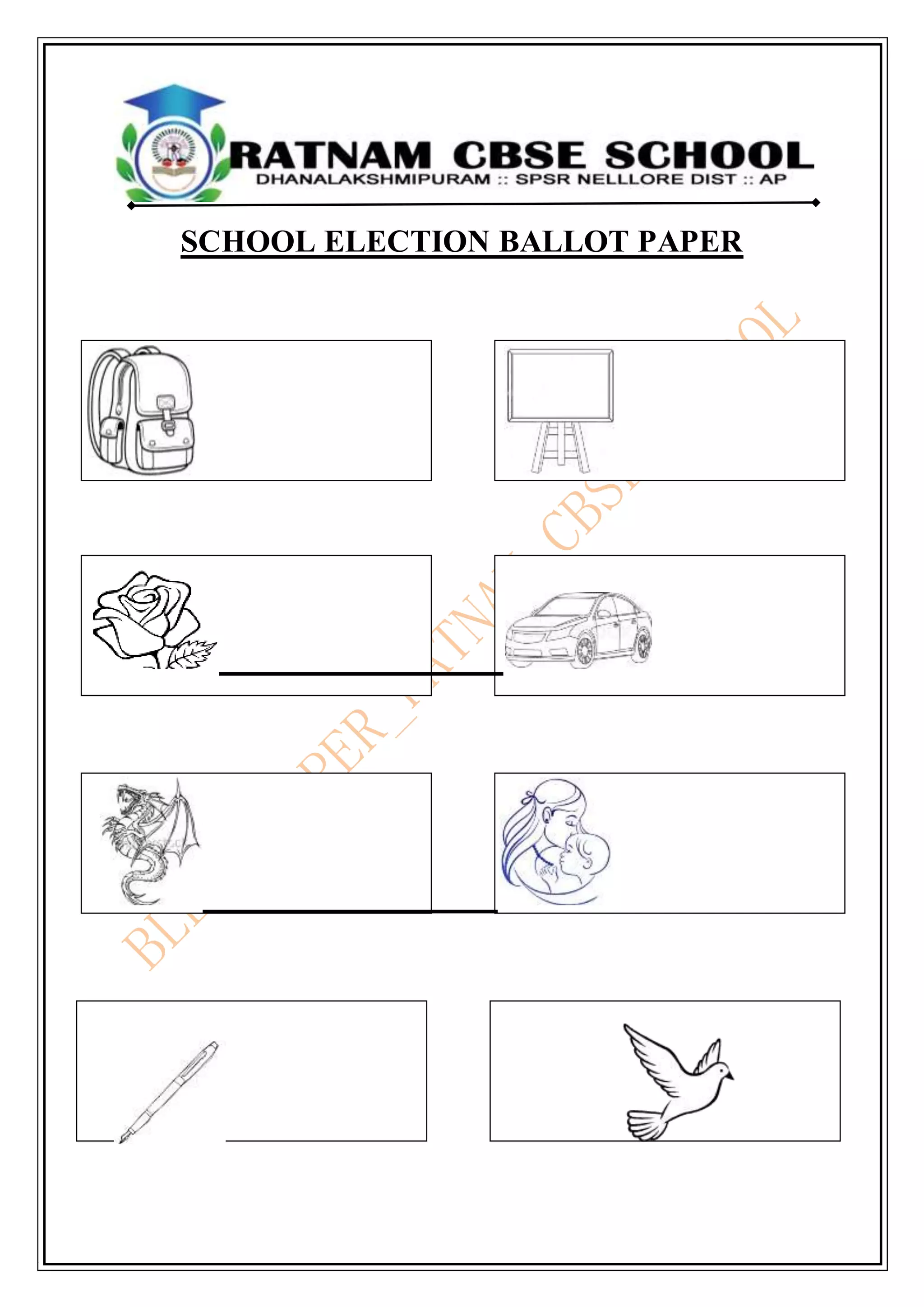 School election ballot paper sample | DOCX