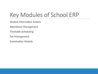 Smart School ERP System for Modern Educational Management | PPT