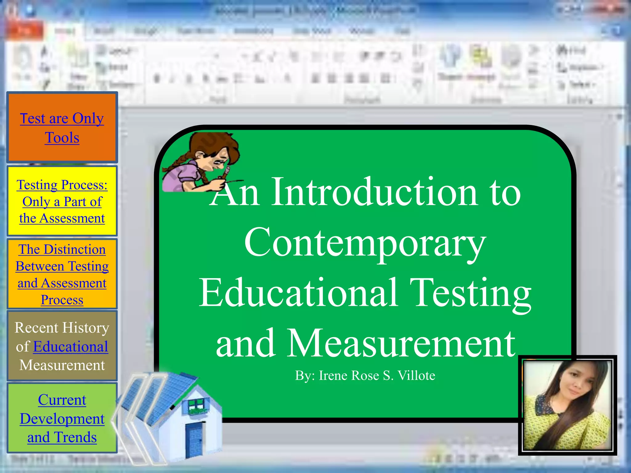 An Introduction to Contemporary Educational Testing and Measurement | PPTX