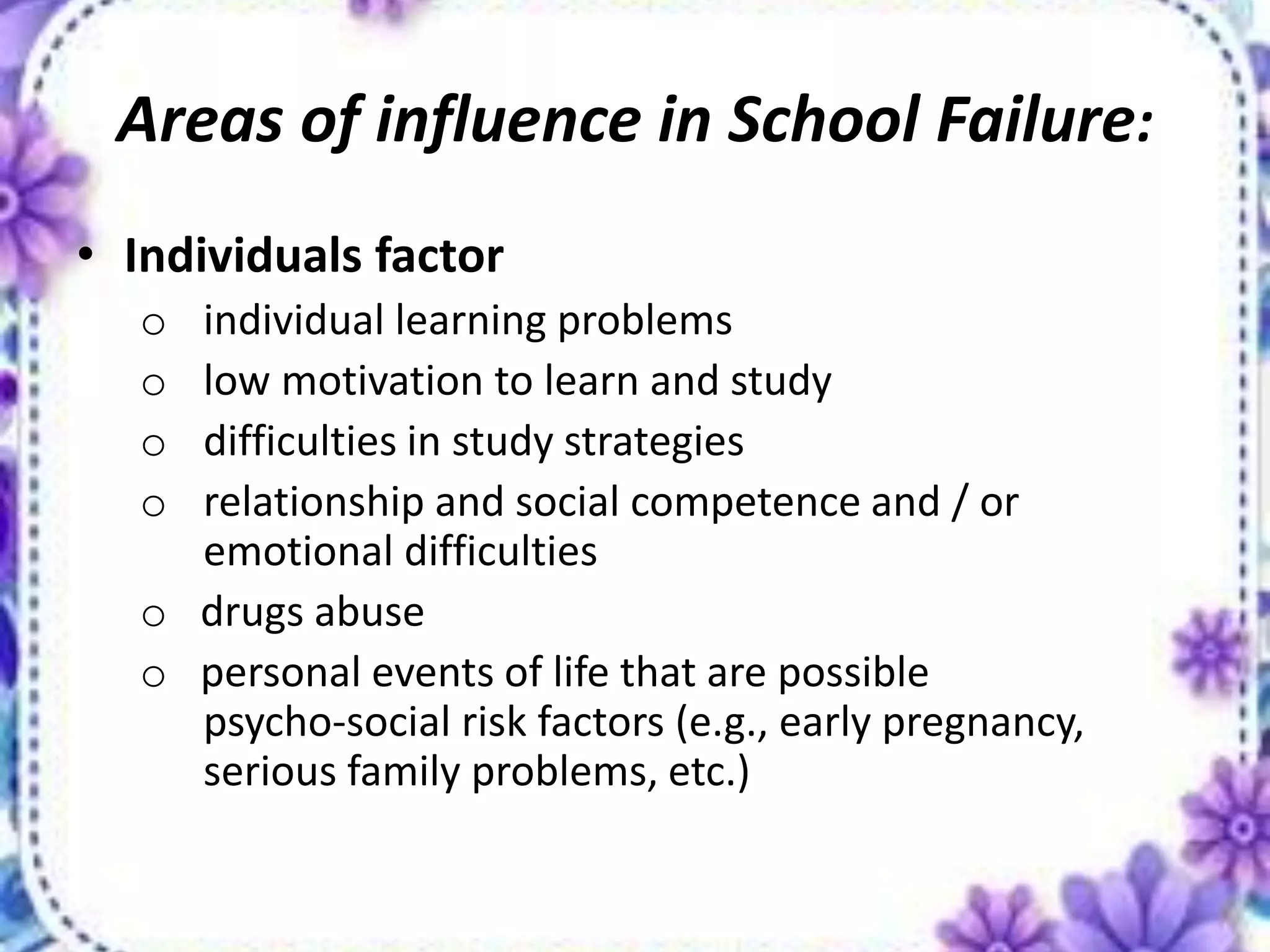 School failure and dropout | PPTX