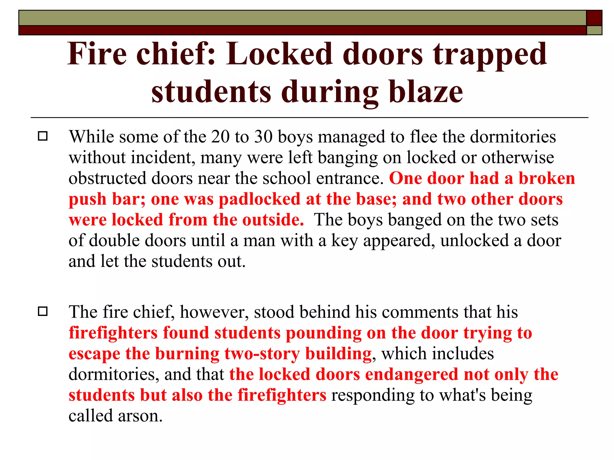 School Fire Safety Inspections | PPT