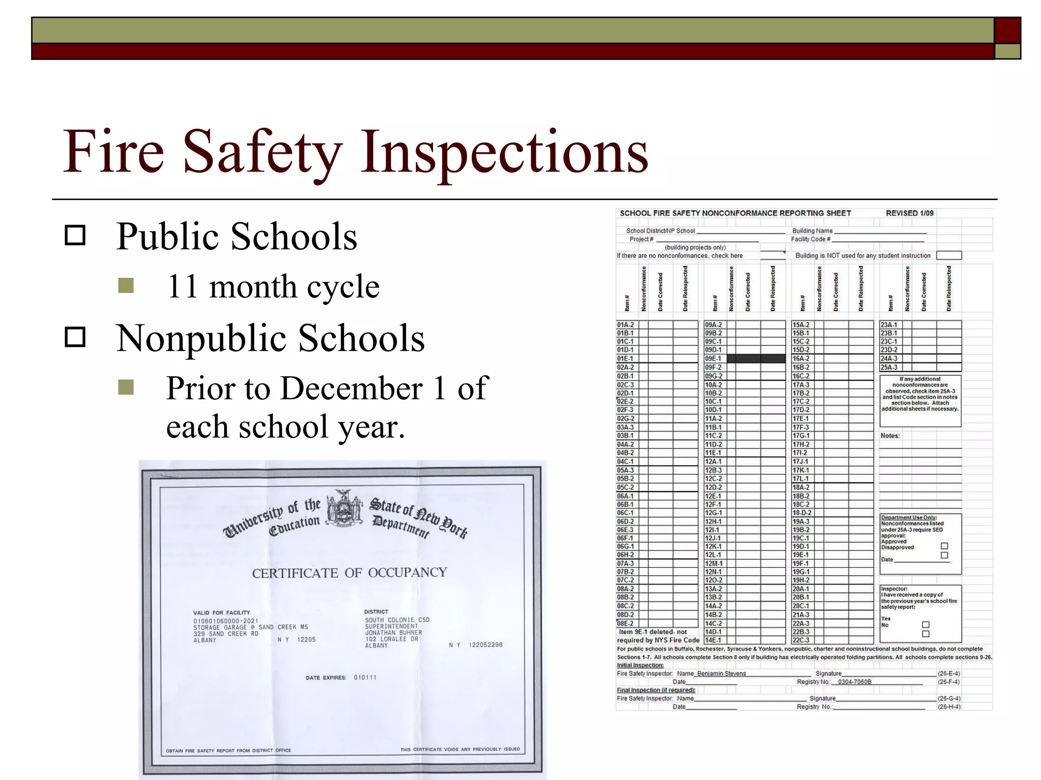 School Fire Safety Inspections | PPT