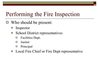 School Fire Safety Inspections | PPT