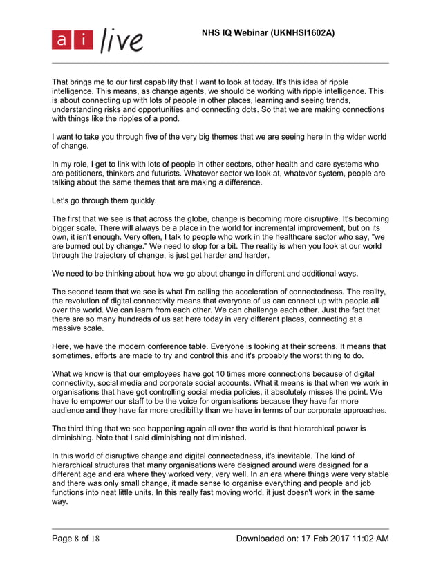 School for change agents - Module 1 transcript | PDF