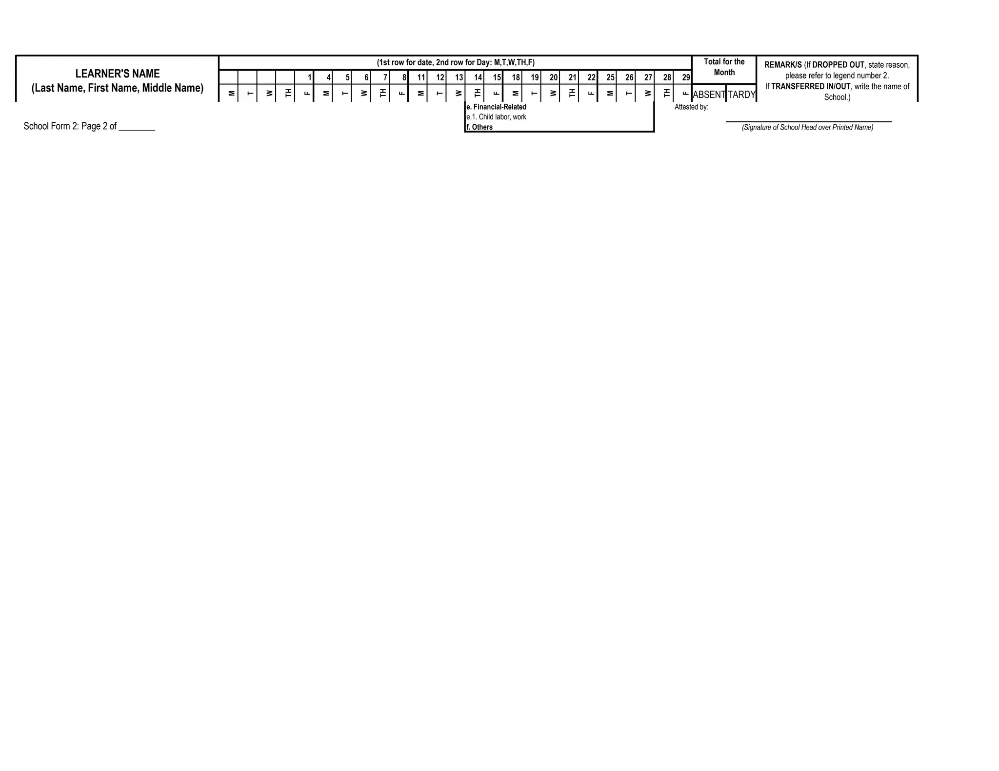 School Form 2 (SF2) Daily Attendance Report of Learners jhea.pdf