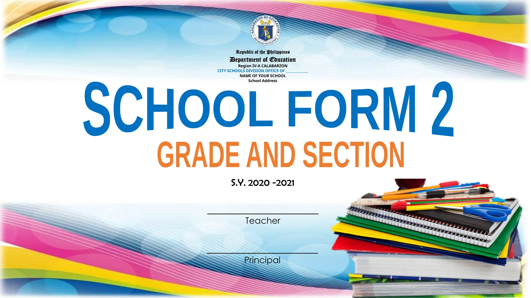 school form front page label of folders.pptx | Education