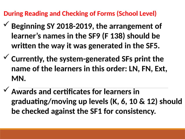 School Forms Checking and Guidelines 2024-2025.pptx | Educational Assessment | Education