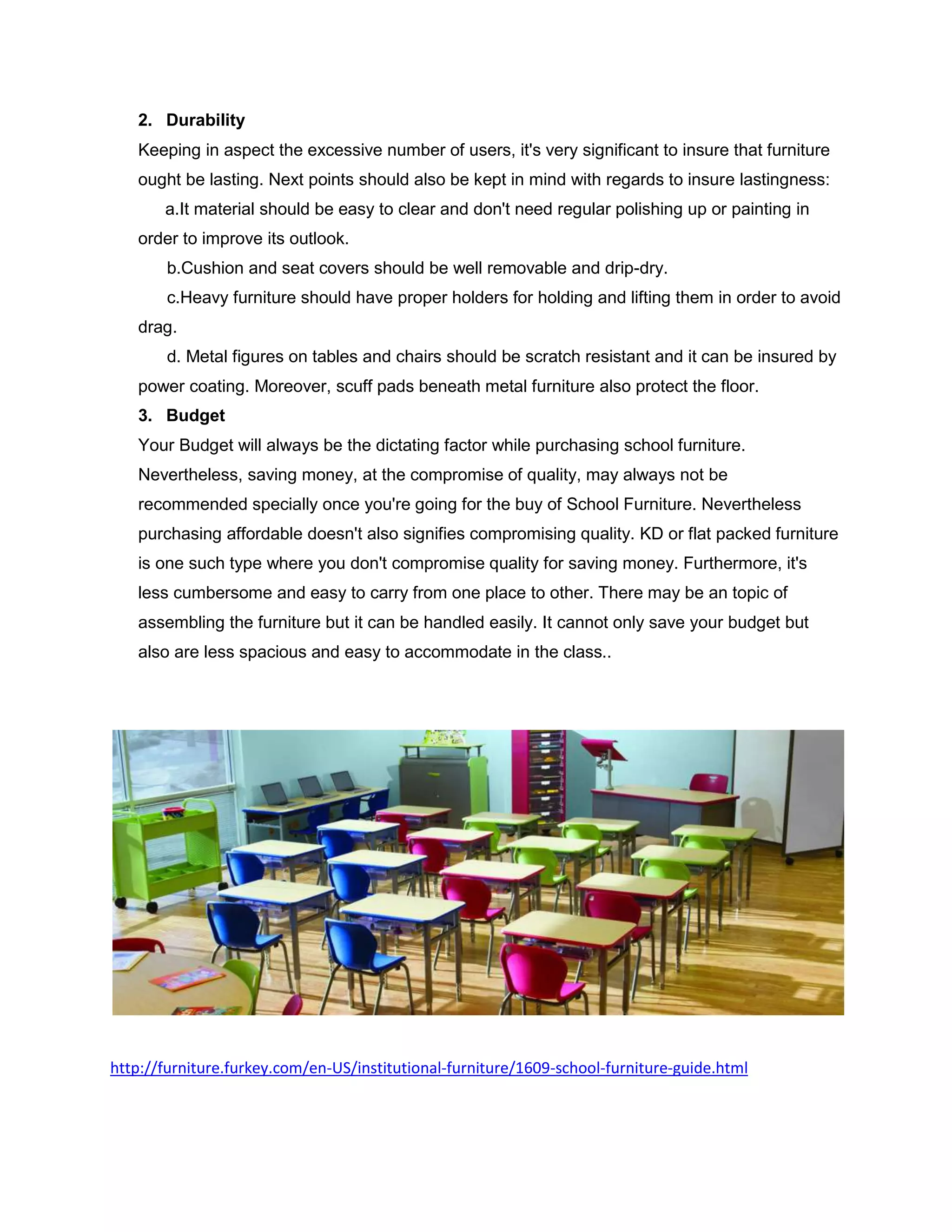 School furniture guide | DOCX