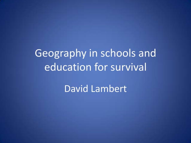 School geography and survival | PPT