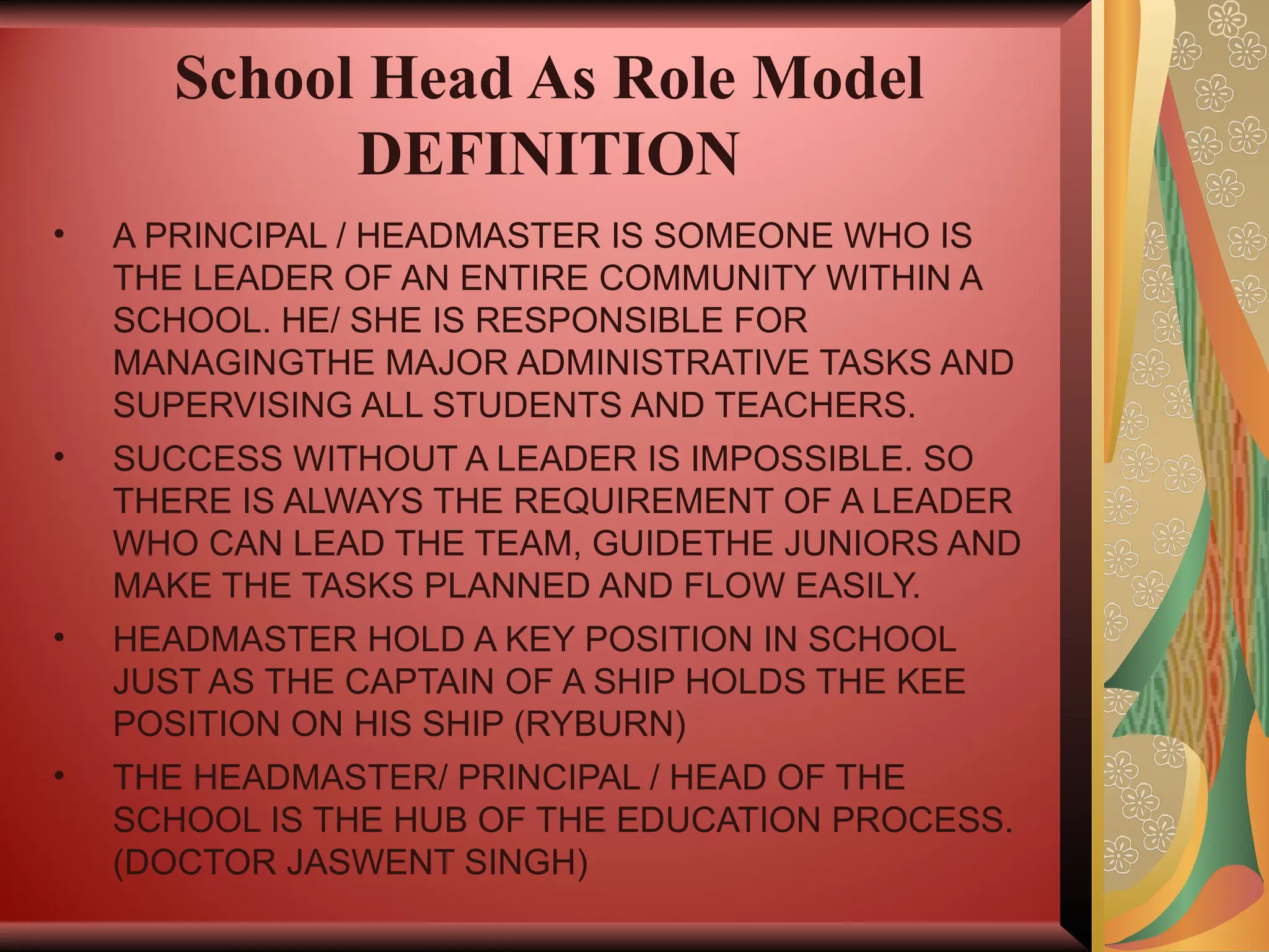 School Head as Role Model in education sectors of punjab.pptx