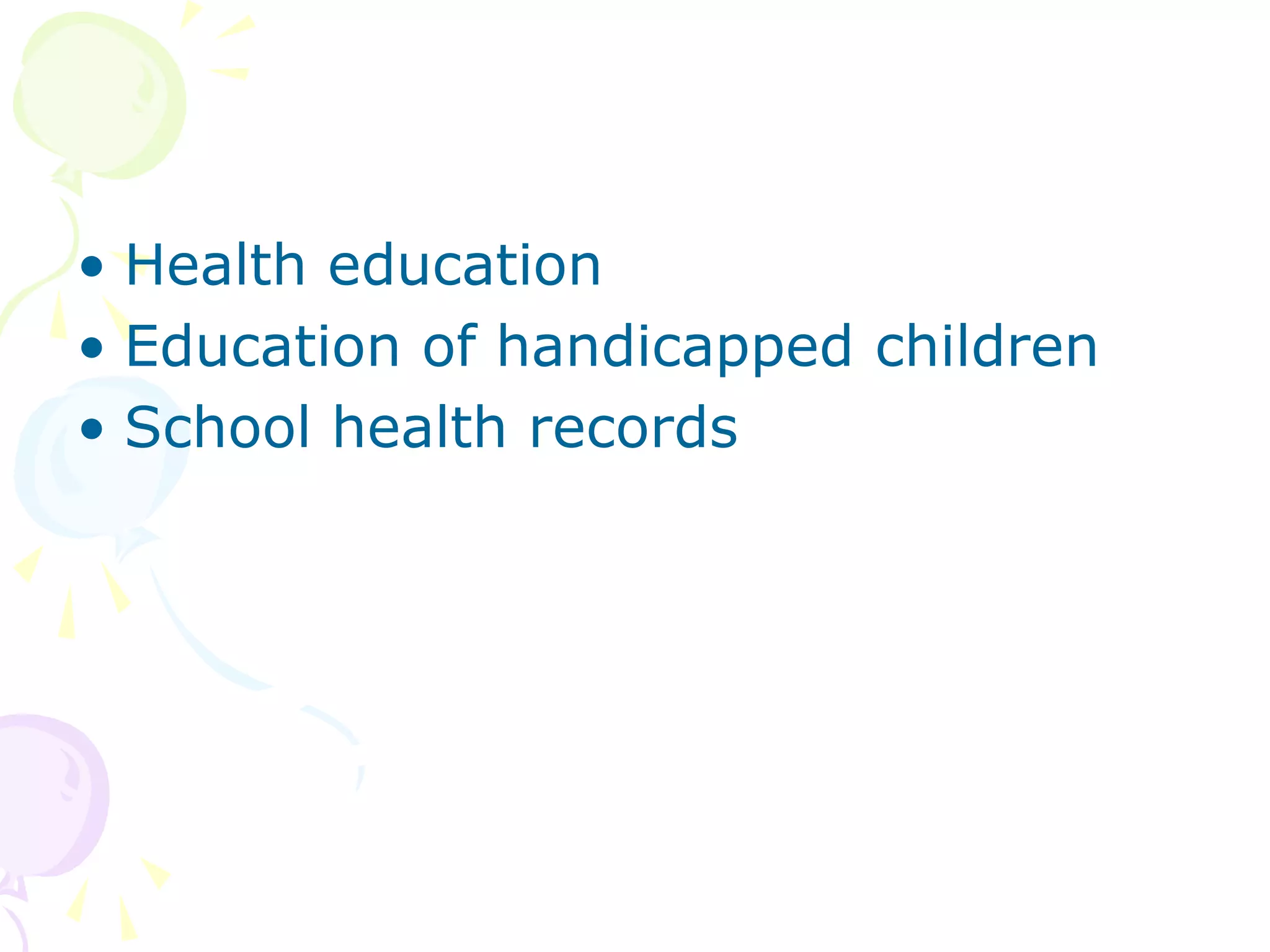 School health | PPT | Medical Tests | Medical Health