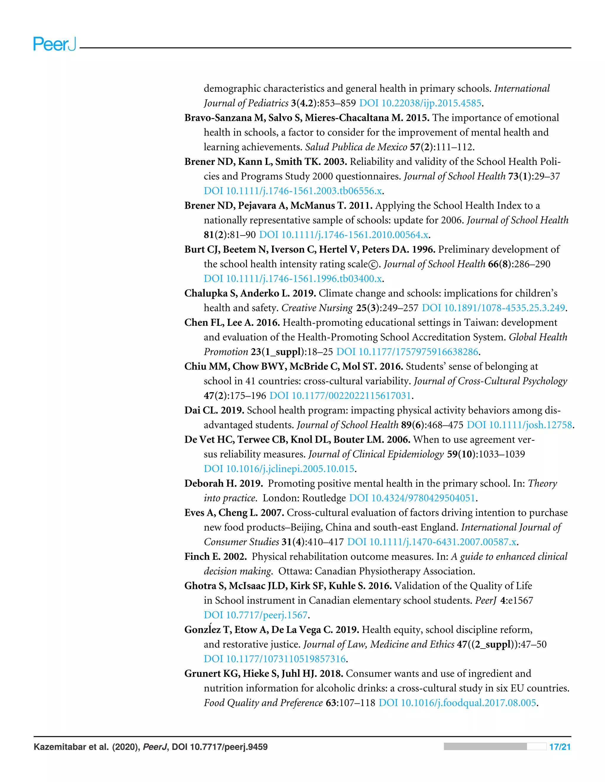School health assessment tools a systematic review of measurement in ...