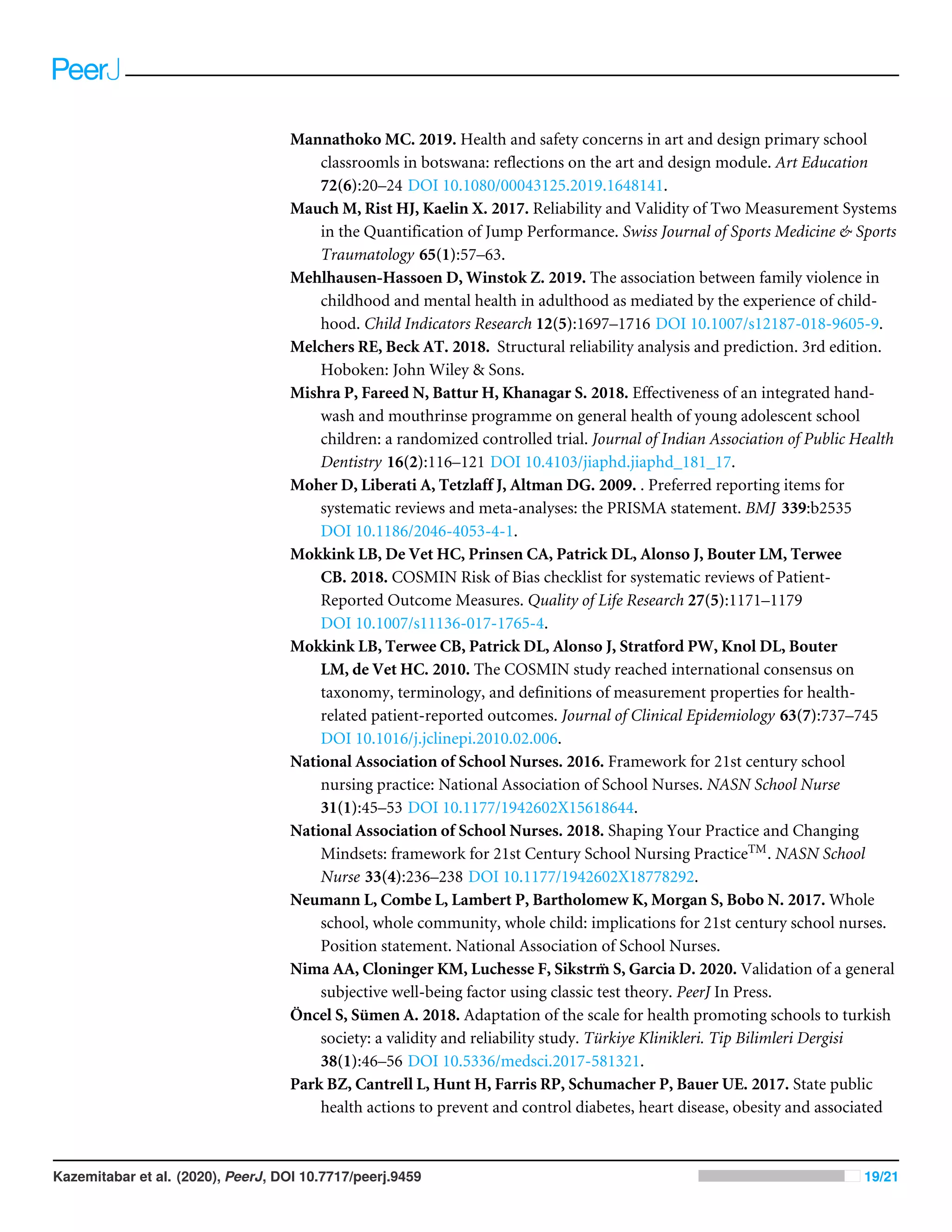 School health assessment tools a systematic review of measurement in ...