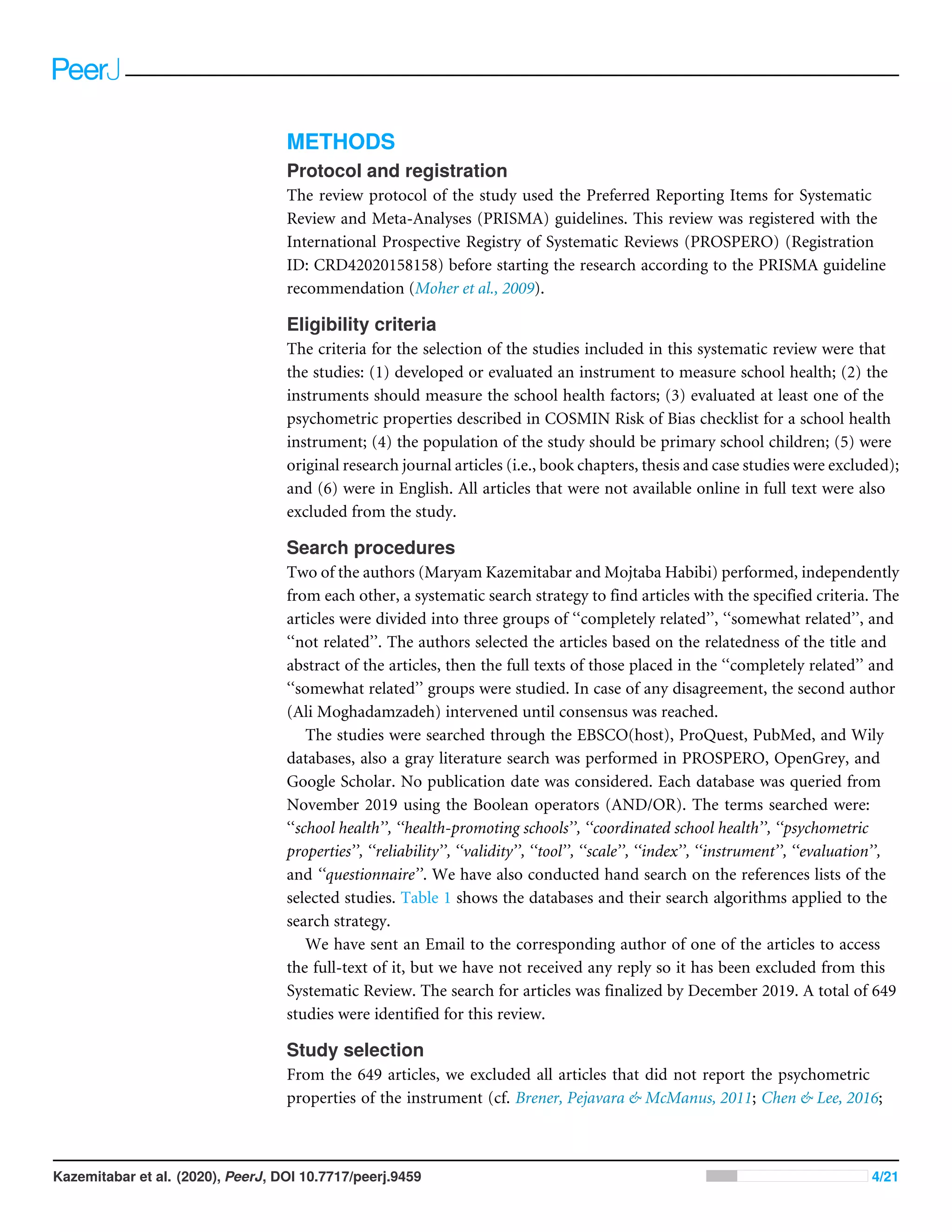 School health assessment tools a systematic review of measurement in ...