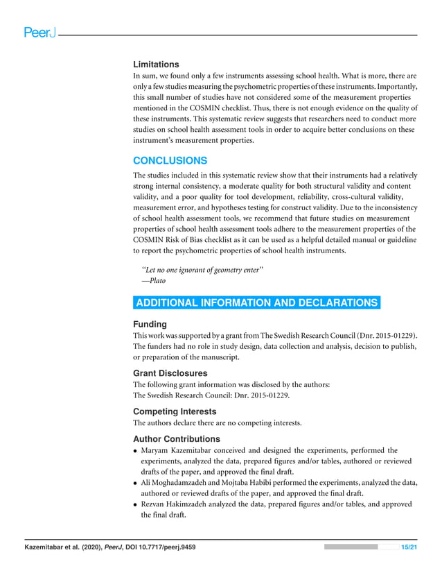 School health assessment tools a systematic review of measurement in ...