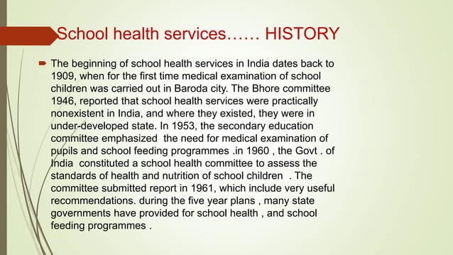 School health program in India in english | PPTX | Children\'s Health ...