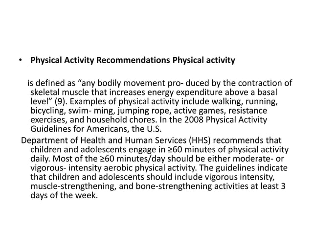 School health guidelines to promote healthy eating and Physical ...
