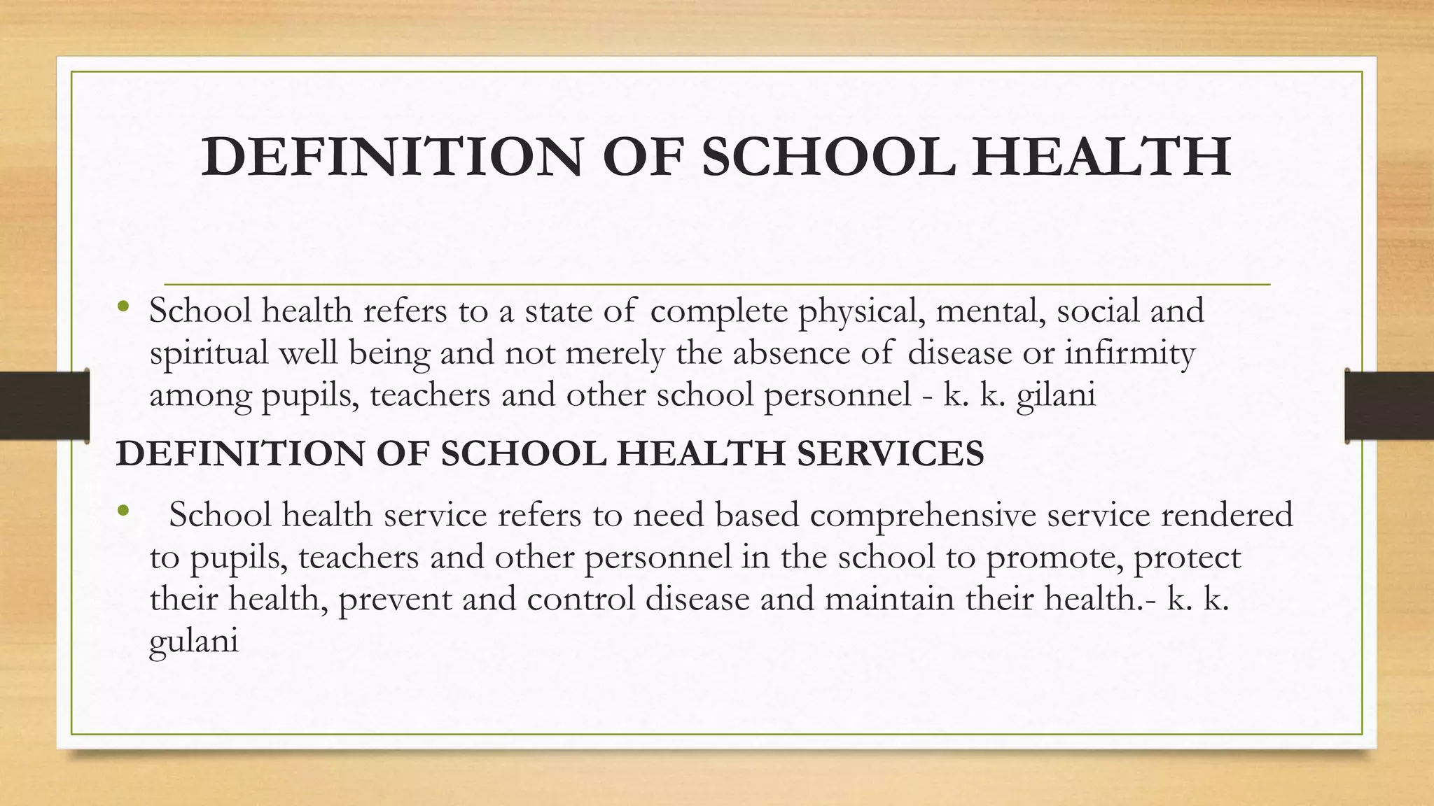 School health service ppt | PPTX