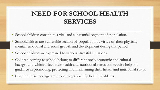 School health service ppt | PPTX | Children\'s Health | Healthy Living