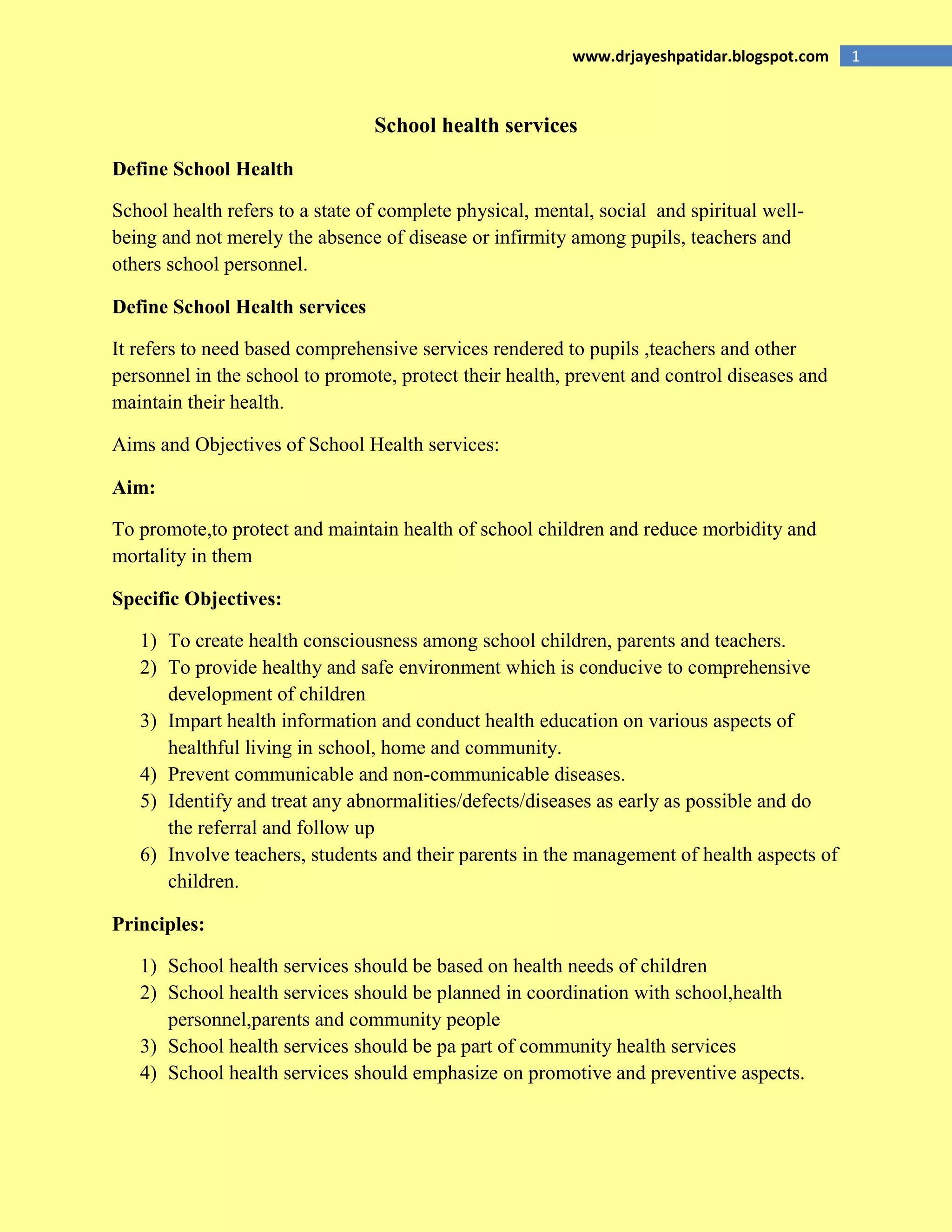 School health services | PDF