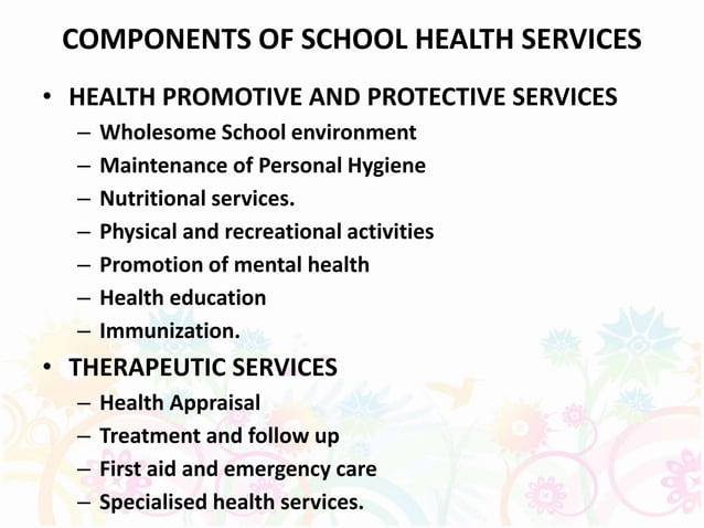 School health services | PPTX | Parenting | Family and Relationships