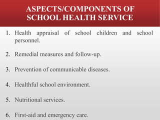 School health services | PDF | Children\'s Health | Healthy Living