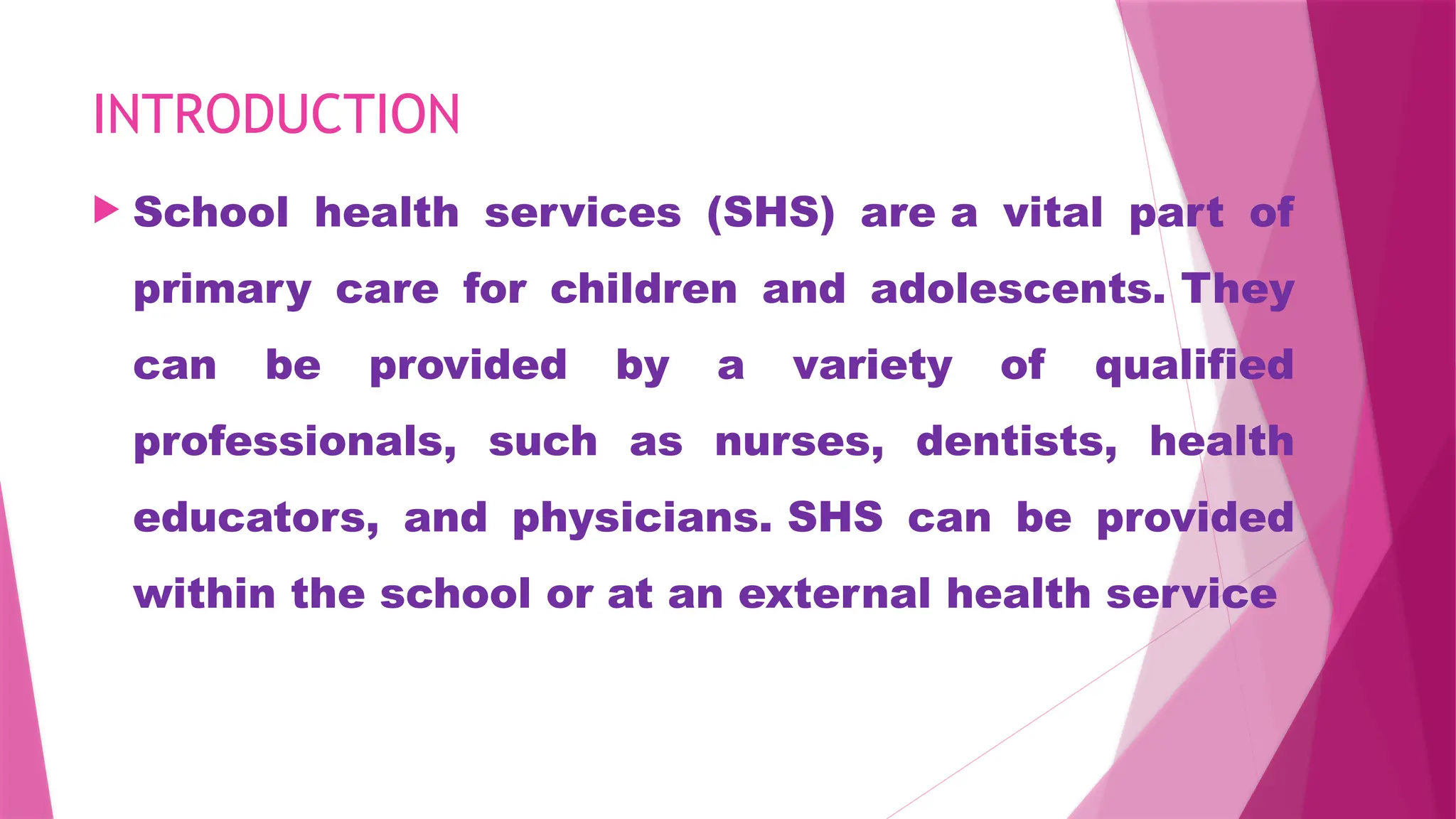 school health unit IV.pptx, define, purpose | PPT