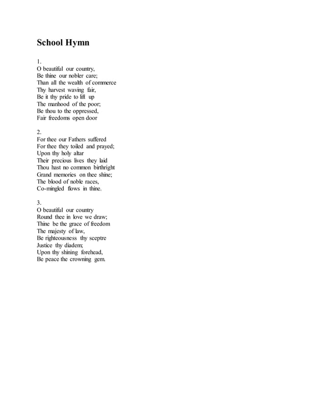 School hymn | DOCX