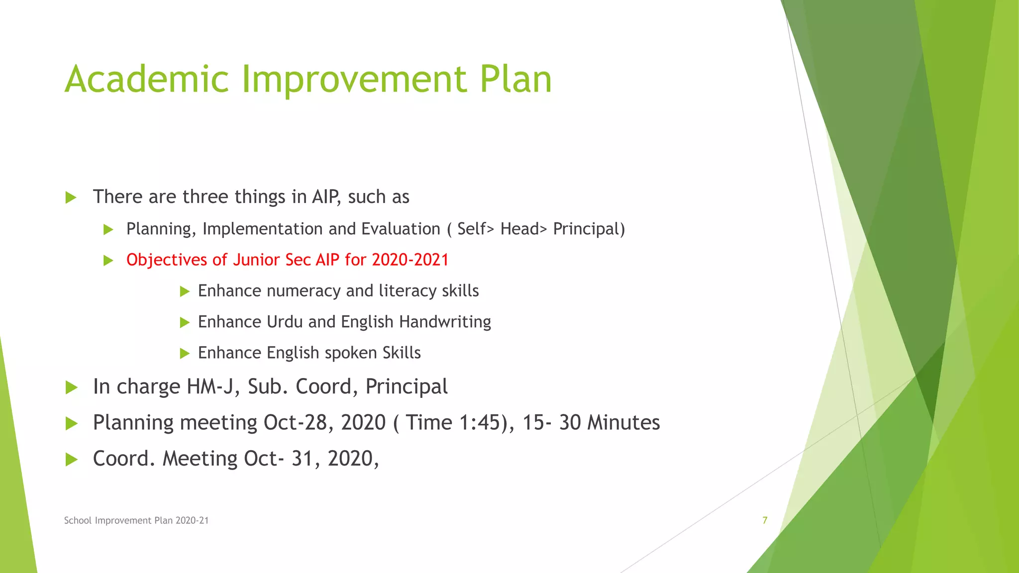 School improvement plan 2020 21 | PPTX